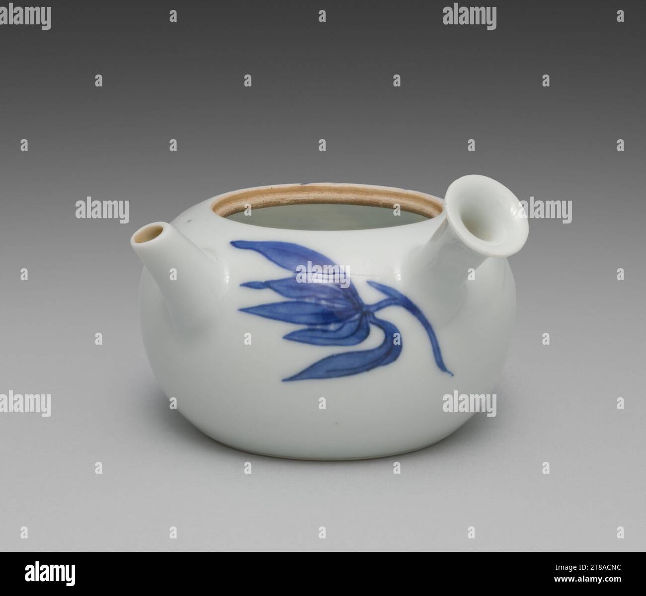 This tea set with orchids has a side-handled pot called a ky?su, used ...