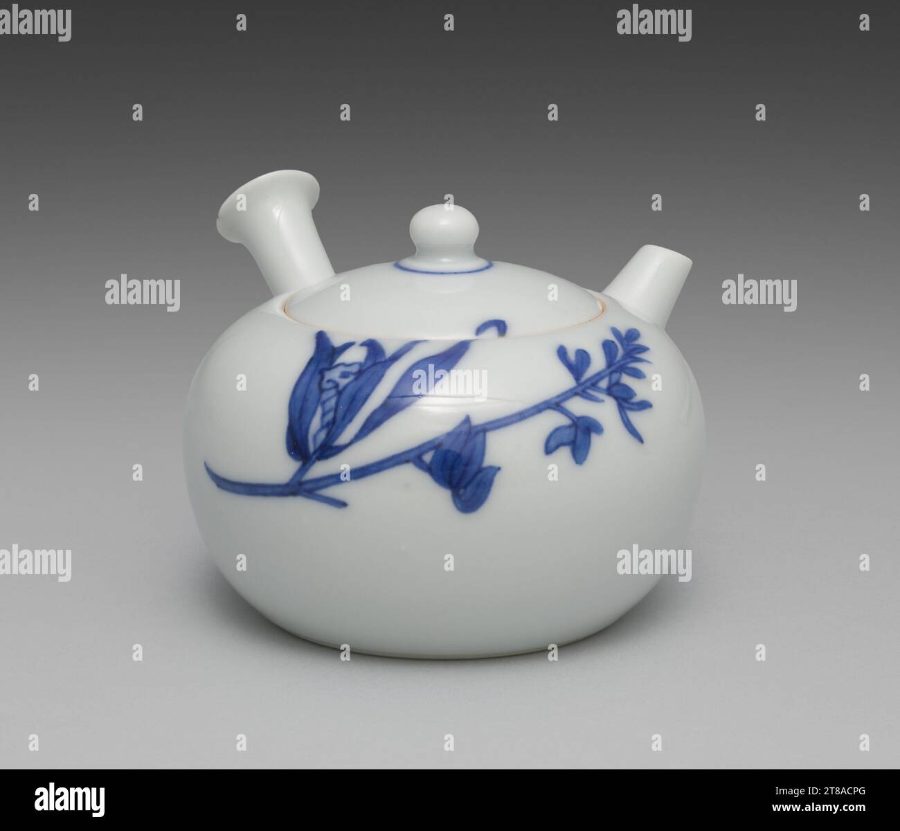 This tea set with orchids has a side-handled pot called a ky?su, used ...