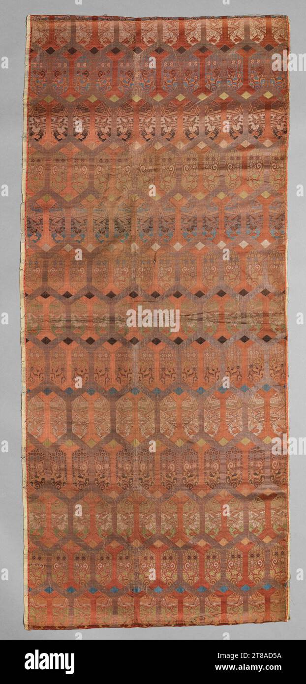 Square Textile Cover, 1800s. Japan, 19th century. Brocaded silk ...