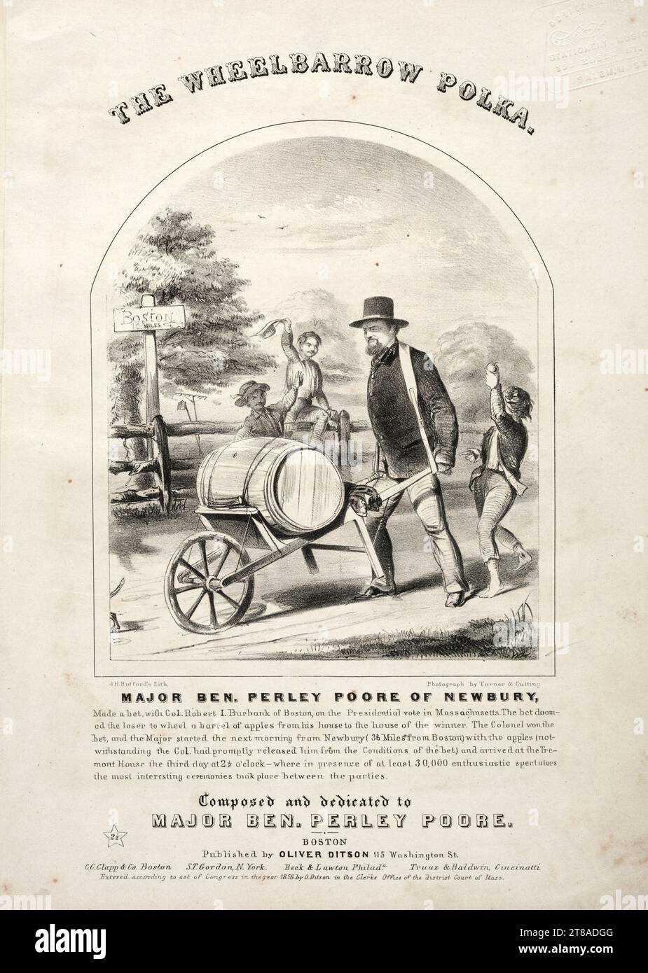The Wheelbarrow Polka - Sheet Music Cover, 1856. Winslow Homer ...