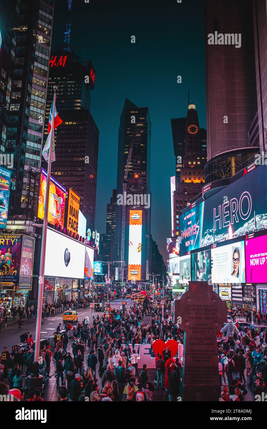 Image of Time Square at night in New York Stock Photo - Alamy