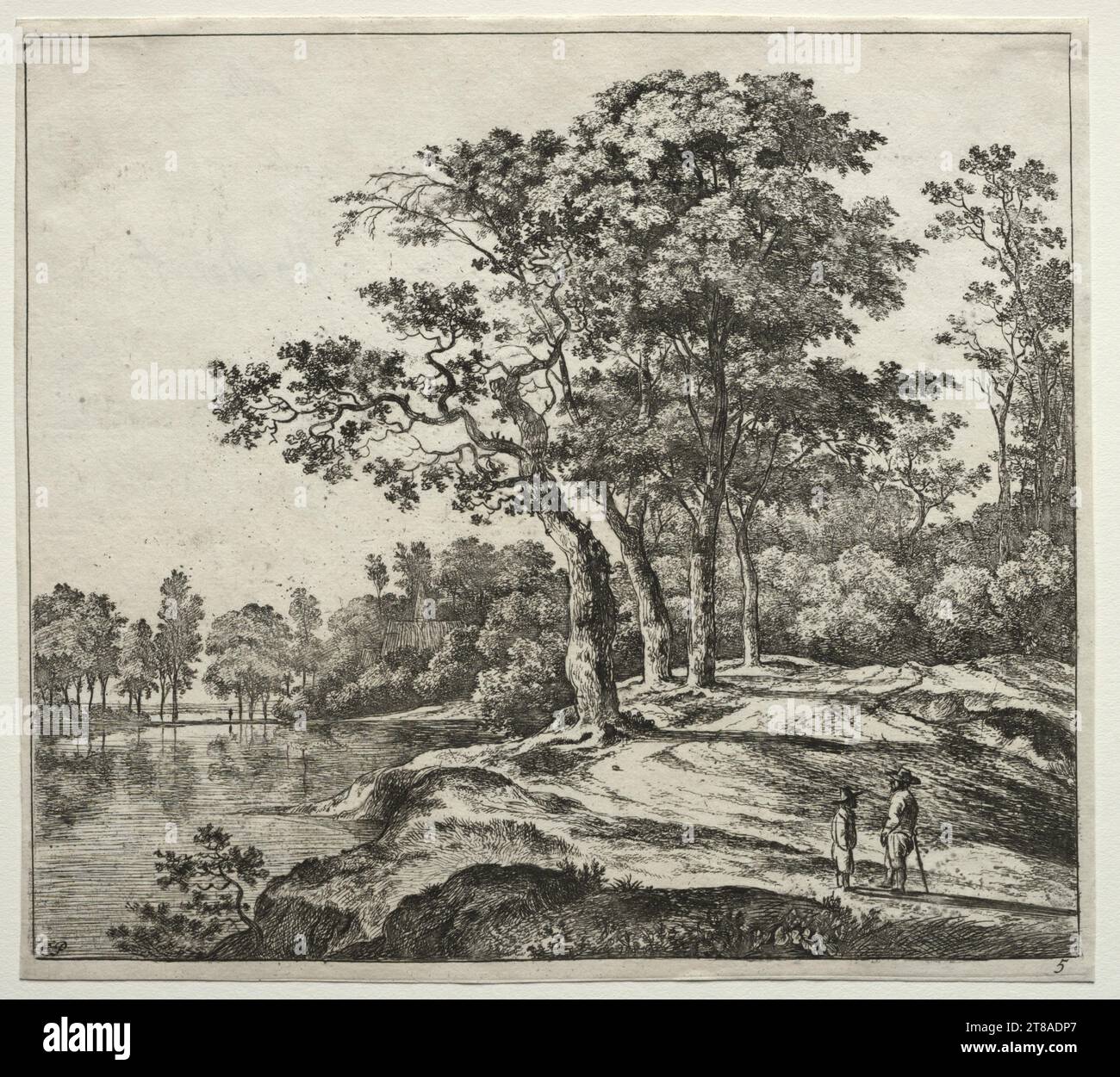 The Four Trees. Jan Hackaert (Dutch, 1629–c. 1700). Etching Stock Photo ...