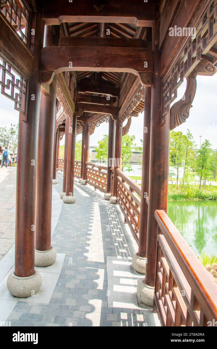 Shanghai China 12th Jun 2023: the "YanYu Covered bridge" in PanLong ...