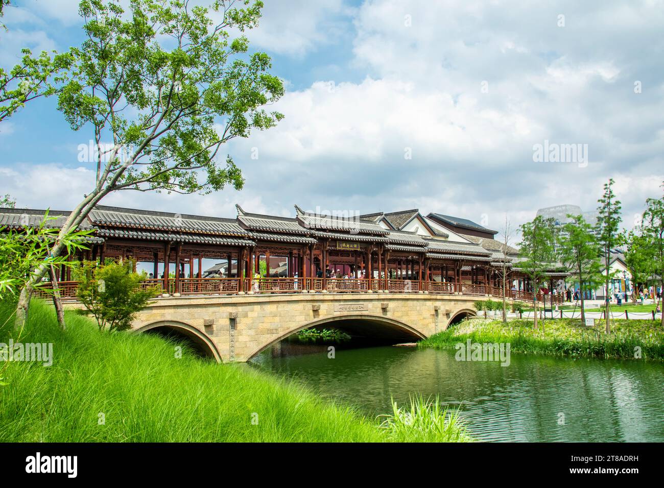 Shanghai China 12th Jun 2023: the "YanYu Covered bridge" in PanLong ...