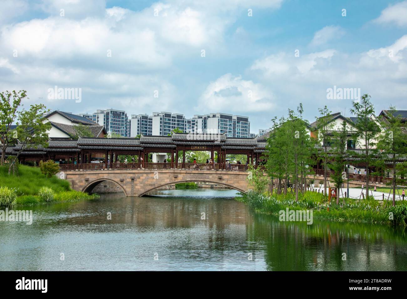 Shanghai China 12th Jun 2023: the "YanYu Covered bridge" in PanLong ...