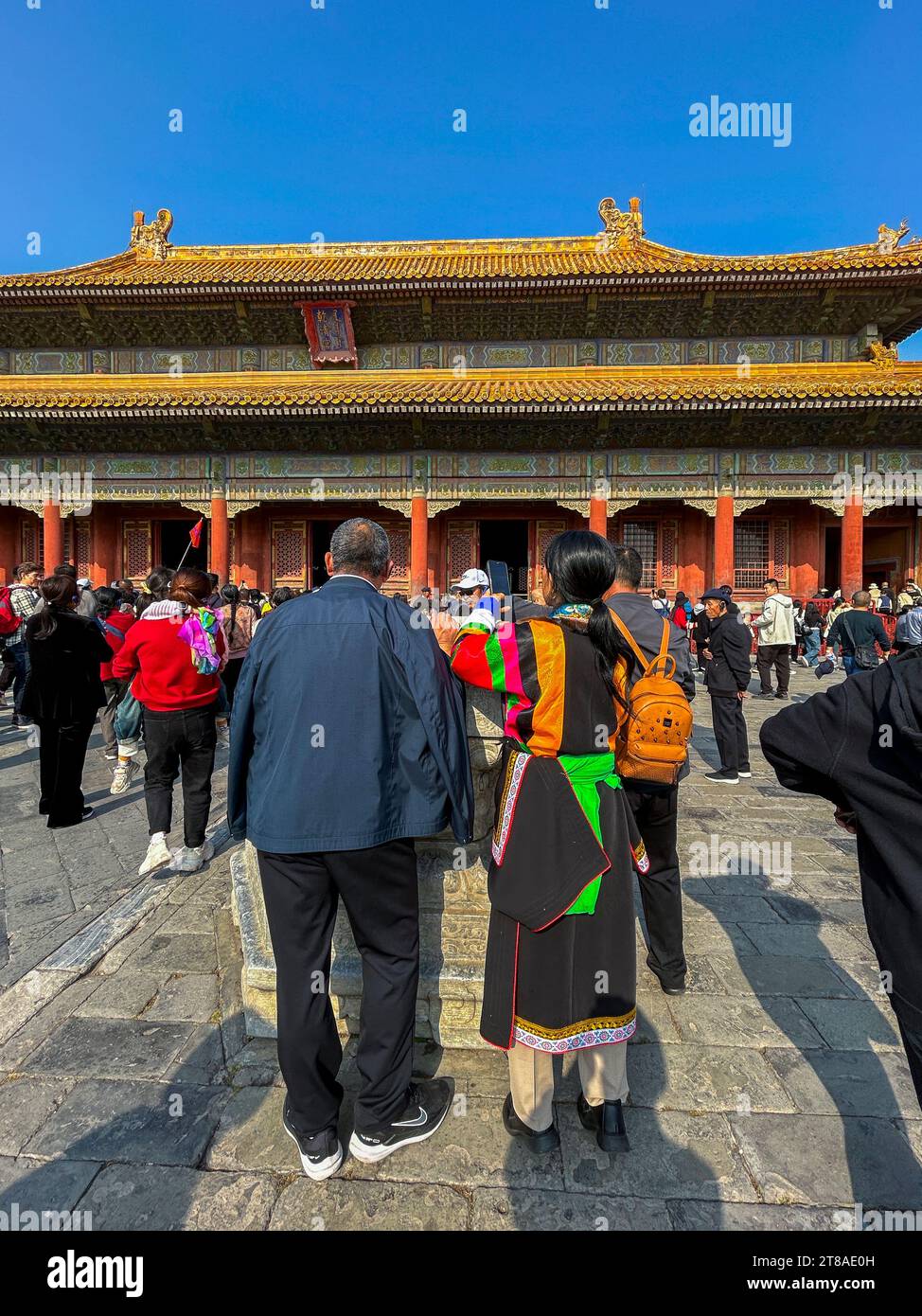 Beijing, China, Large Crowd People, Chinese Tourists Visiting Urban ...