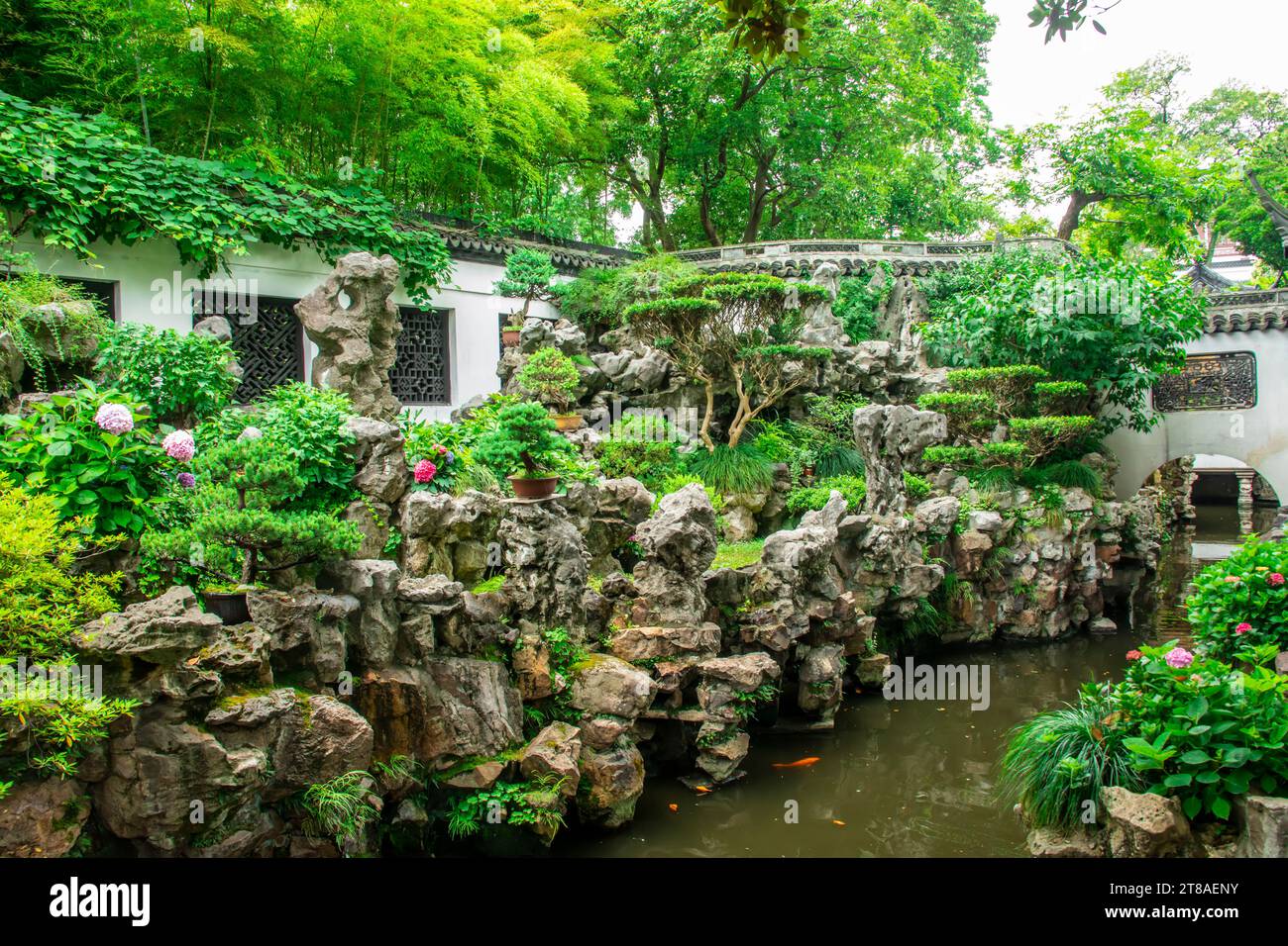the beautiful view of Yu Garden. It is an extensive Chinese garden ...