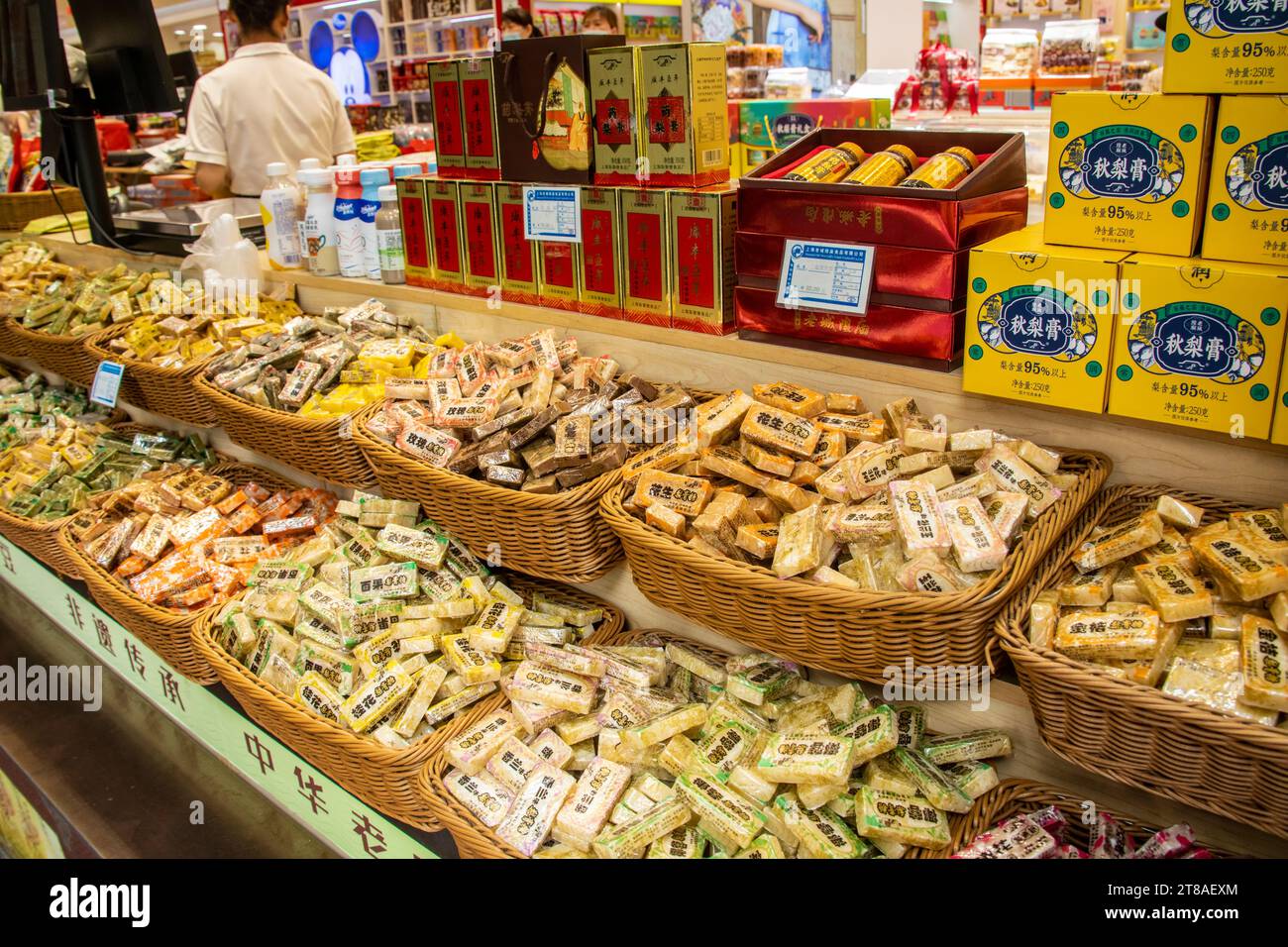 Shanghai China 11th Jun 2023: the Pear-syrup candy in food shop of ...