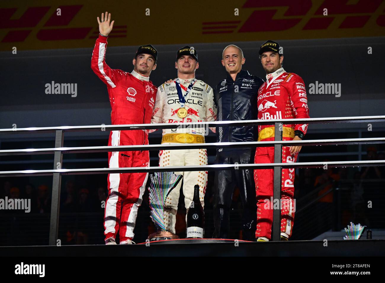 podium LECLERC Charles (mco), Scuderia Ferrari SF-23, PEREZ Sergio (mex ...