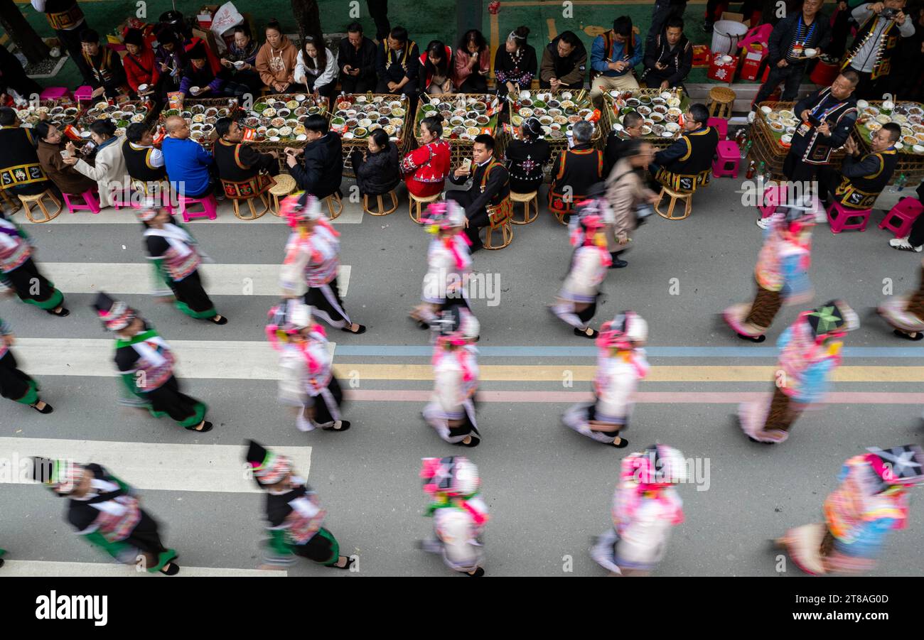 Luchun. 19th Nov, 2023. This aerial photo taken on Nov. 19, 2023 shows ...