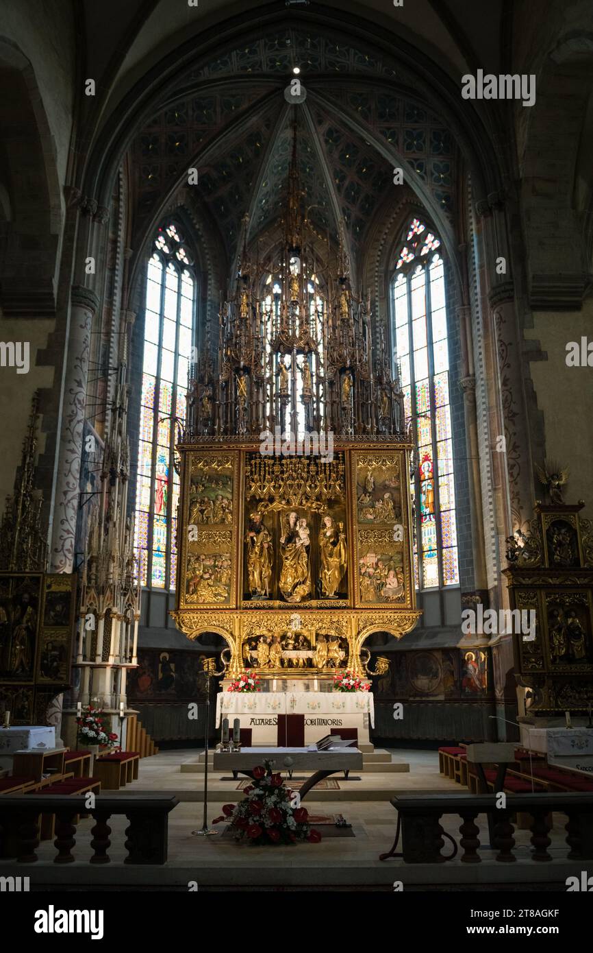 LEVOCA, SLOVAKIA - AUG 9, 2023: world's tallest wooden altar at 18.62m ...