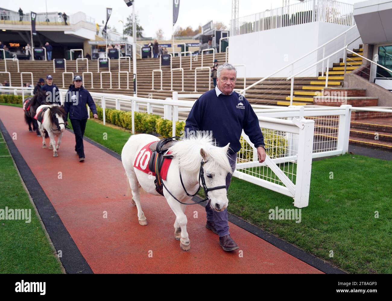 Trainer Nigel Twiston-Davies with a Shetland pony ahead of it racing on ...