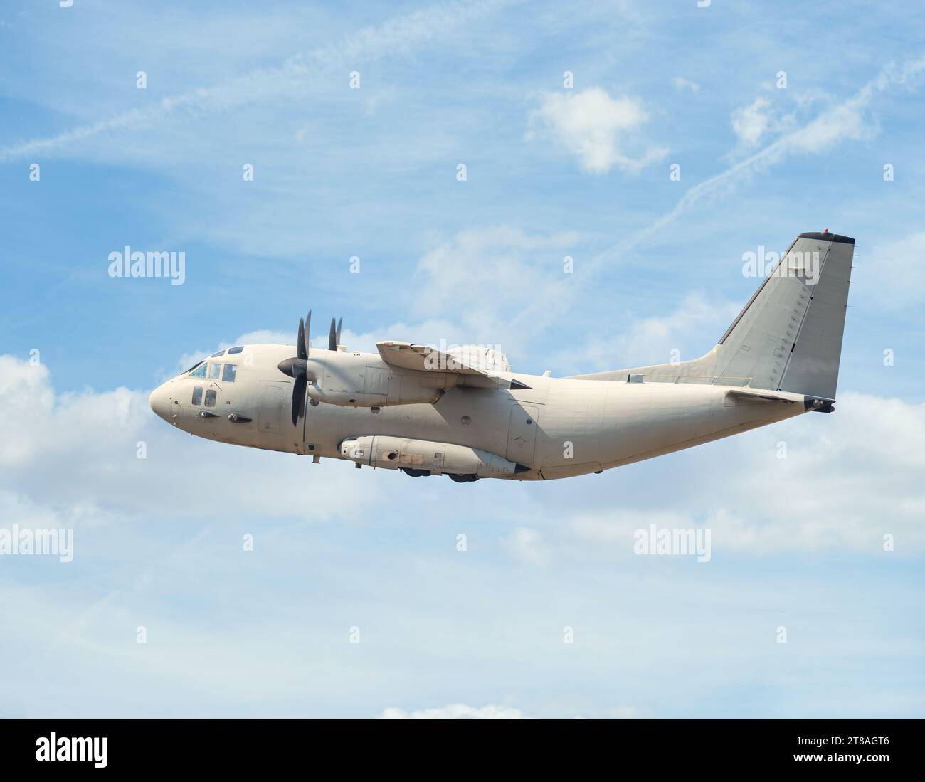 Large military transport cargo plane flying over Bucharest. Plane ...