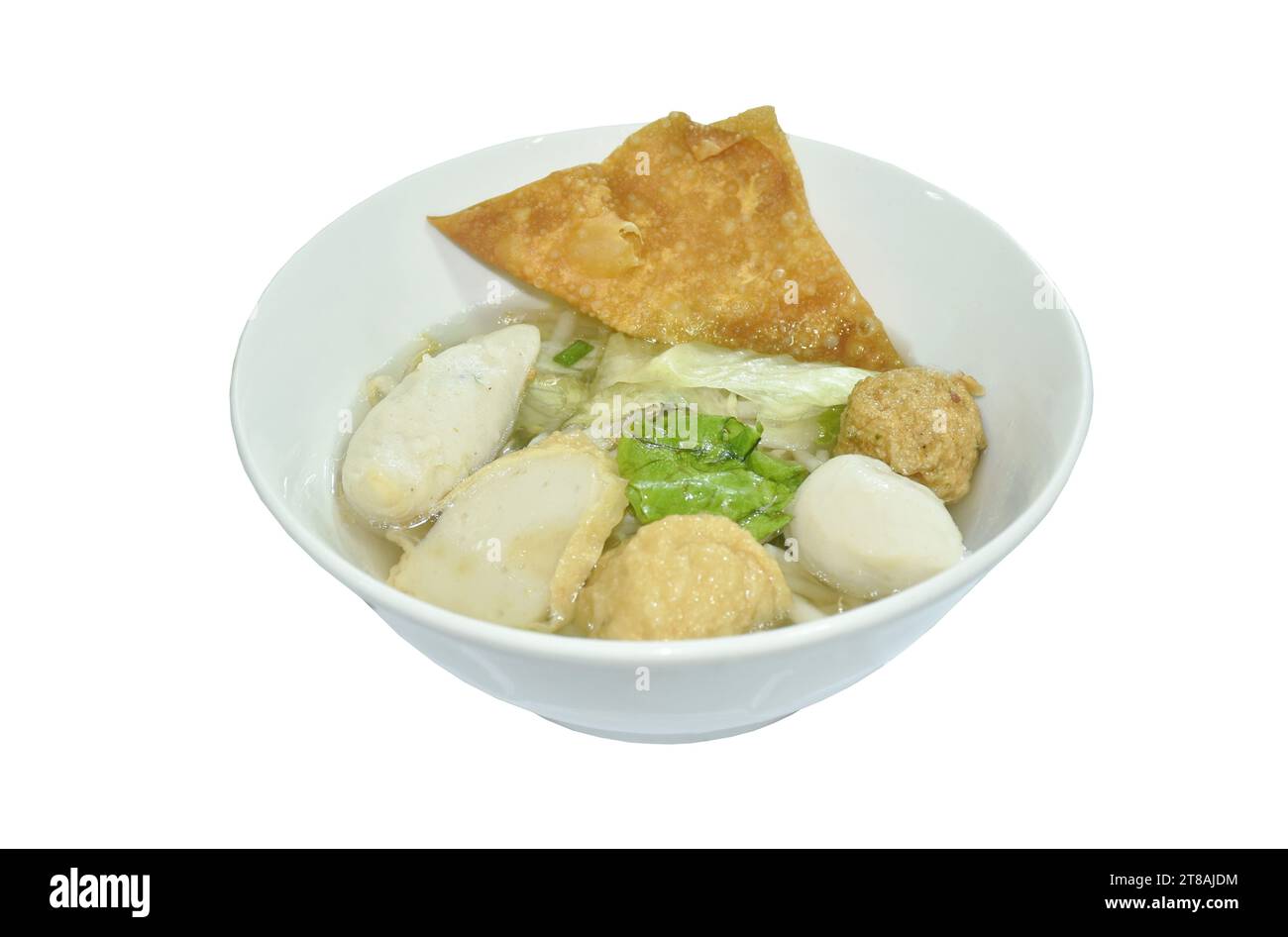 boiled meatball made fish and shrimp with bean sprout and lettuce in ...