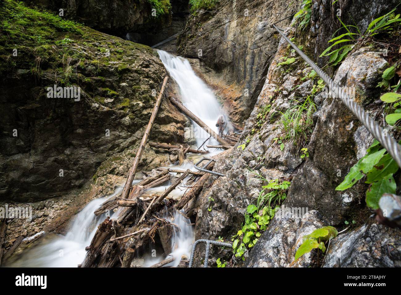 Via ferrata in canyon Kysel - adventure hiking trail through canyon in ...