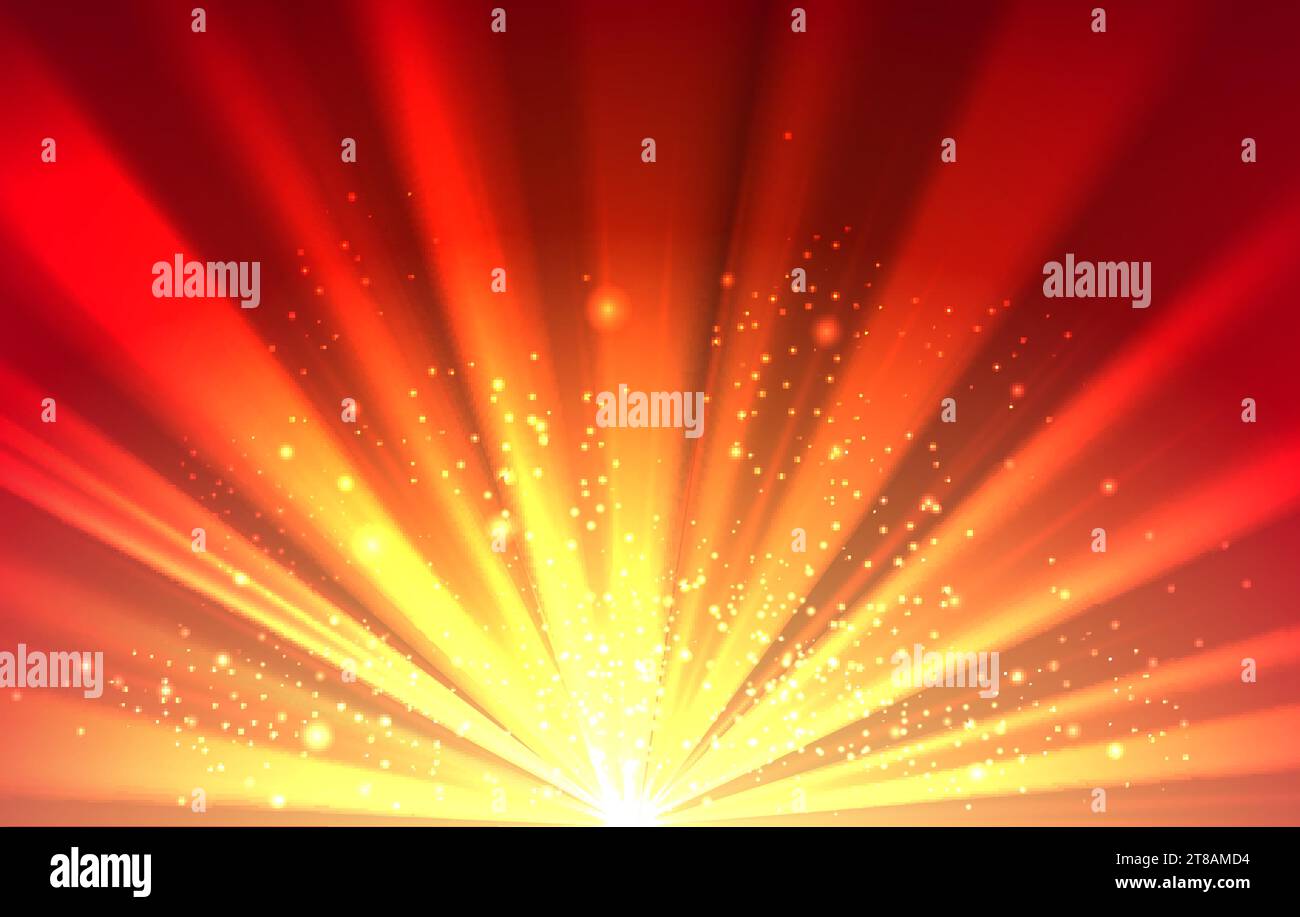 Golden light rays with shining dots Stock Vector Image & Art - Alamy