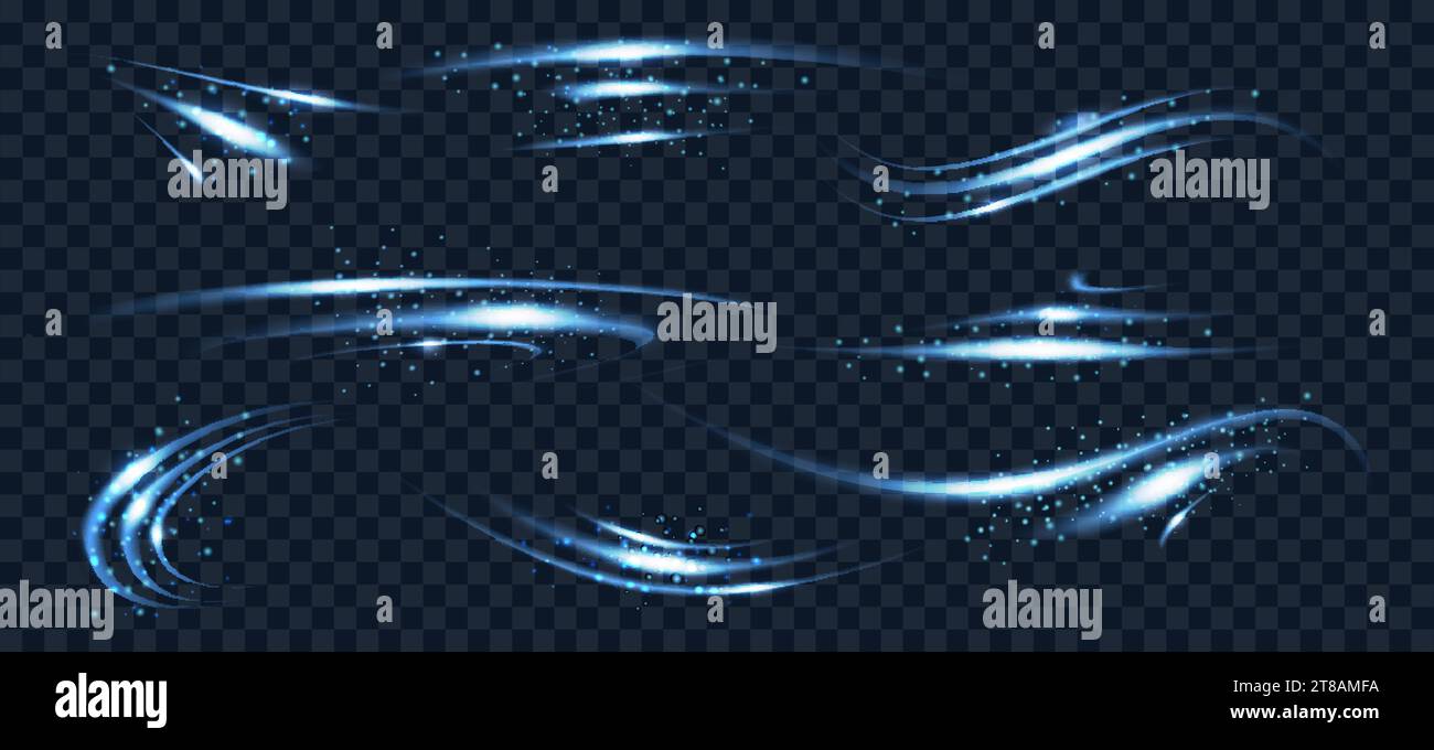 Blue glowing swoosh lines Stock Vector Image & Art - Alamy
