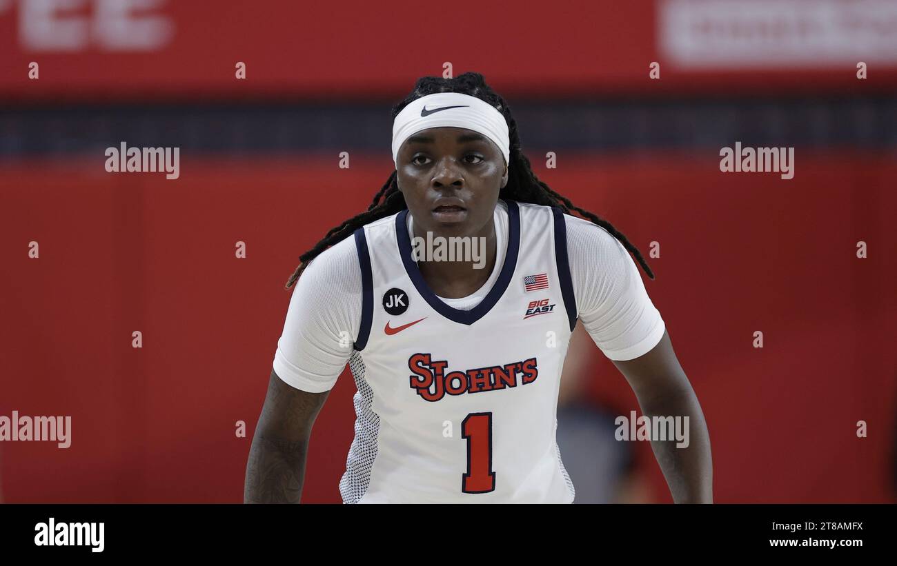 St. John's guard Unique Drake (1) in action against Penn State during ...