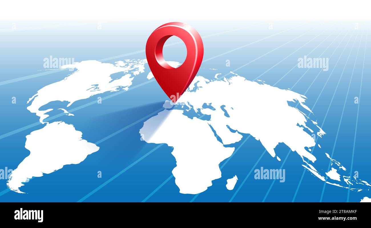 World map red pin Stock Vector Image & Art - Alamy