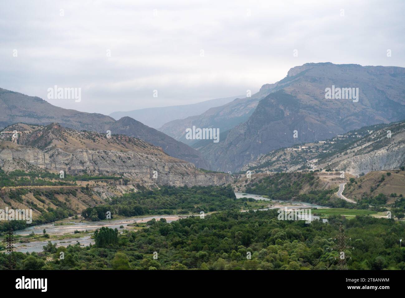 Caucasian mountain. Dagestan. Trees, rocks, mountains, view of the ...