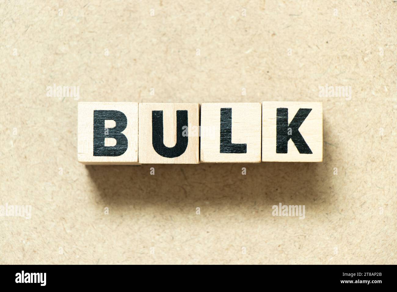 Alphabet letter block in word bulk on wood background Stock Photo - Alamy