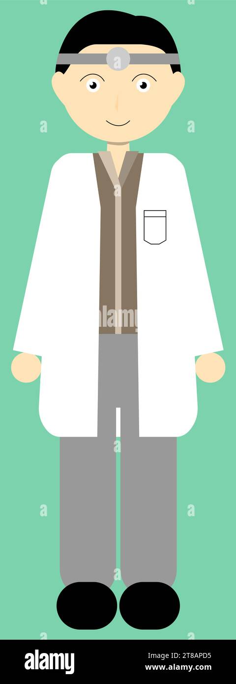 A doctor illustration, simple doctor drawing with a white lab coat ...