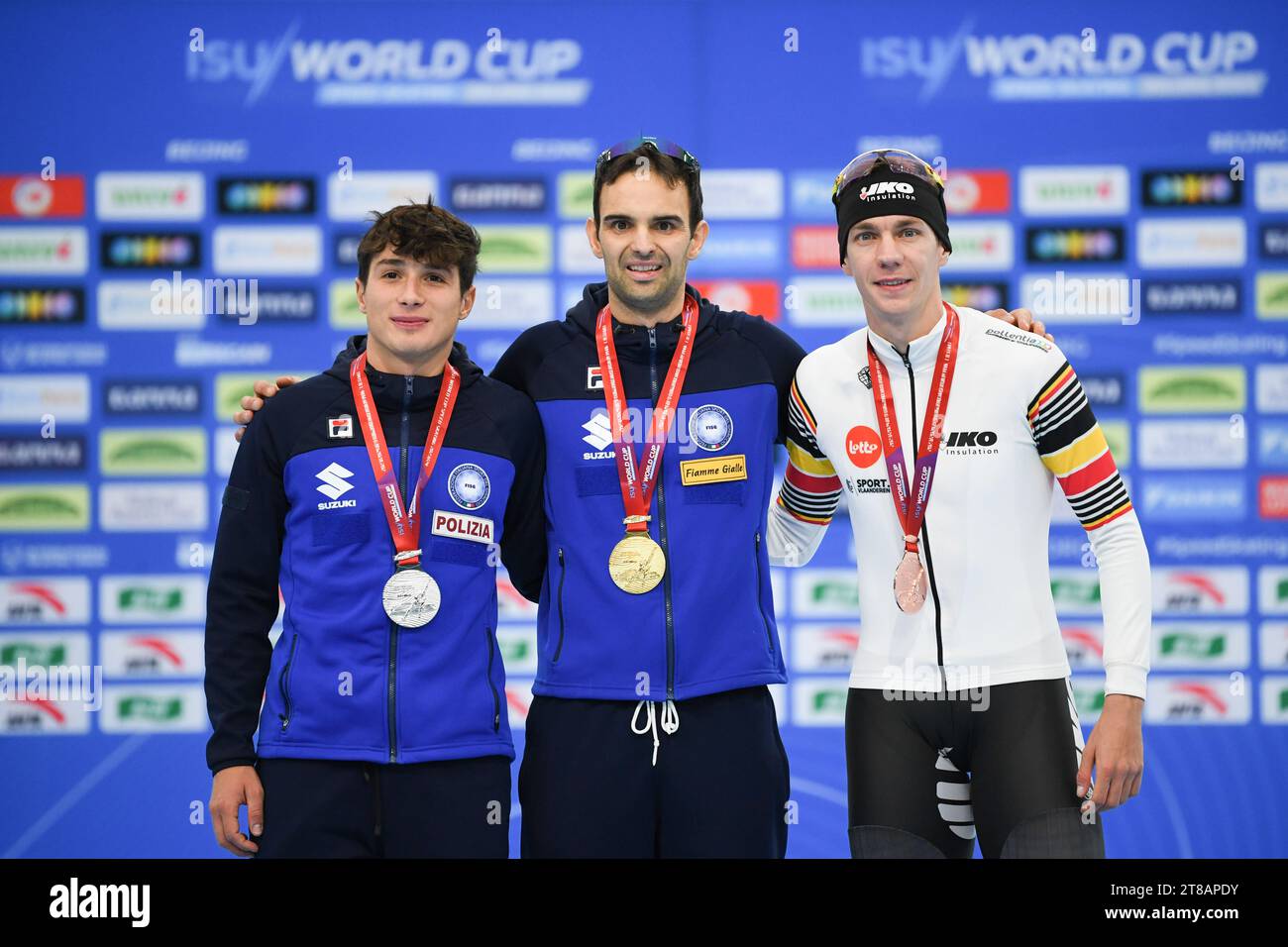 Andrea giovannini of italy at the podium ceremony hi-res stock ...