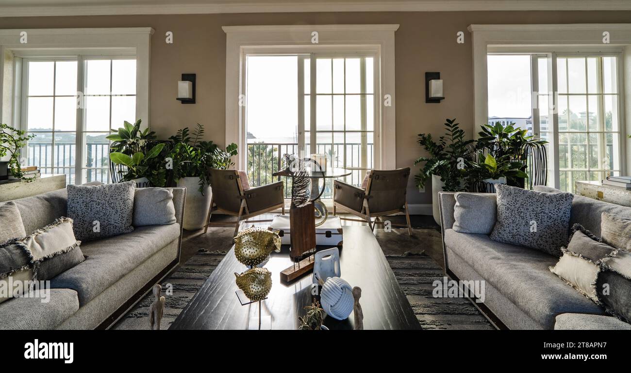 A closeup of Ritz-Carlton, St. Thomas, USVI Front Desk Area in the Main ...