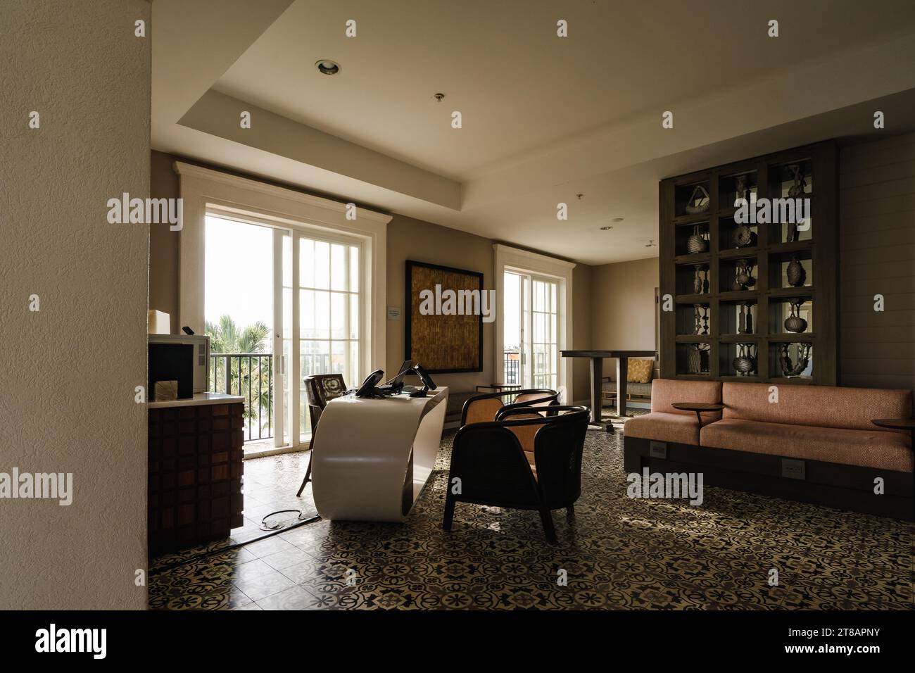 A closeup of Ritz-Carlton, St. Thomas, USVI Concierge Area in the Lobby ...