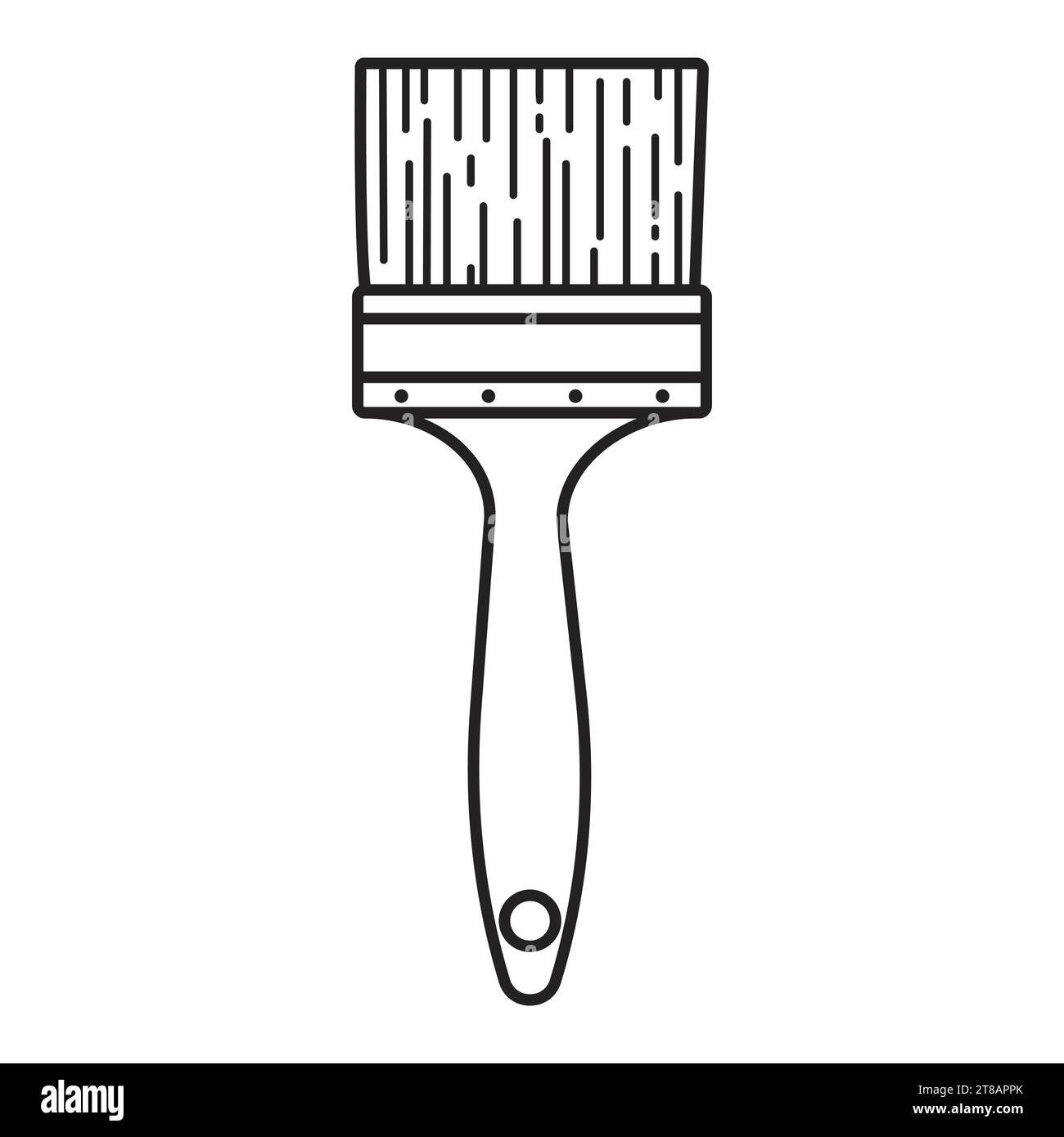 Vector illustration in flat style. Paint brush icon, outline in doodle ...