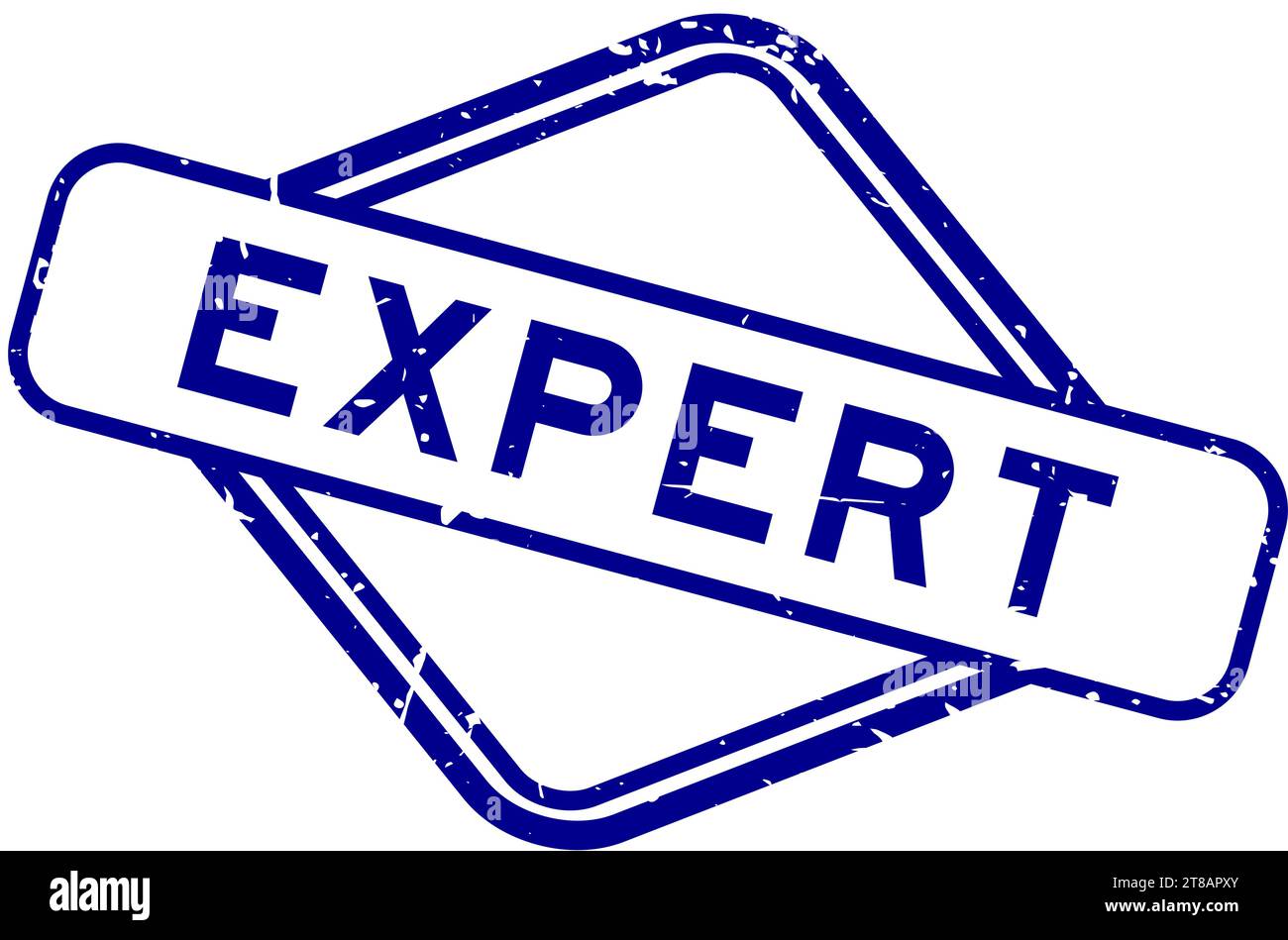 Grunge blue expert word rubber seal stamp on white background Stock ...