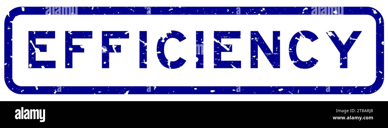 Grunge blue efficiency word square rubber seal stamp on white background Stock Vector Image ...