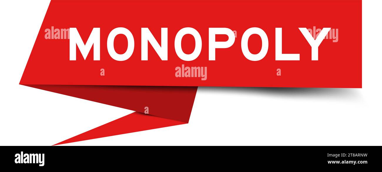 Red color speech banner with word monopoly on white background Stock ...