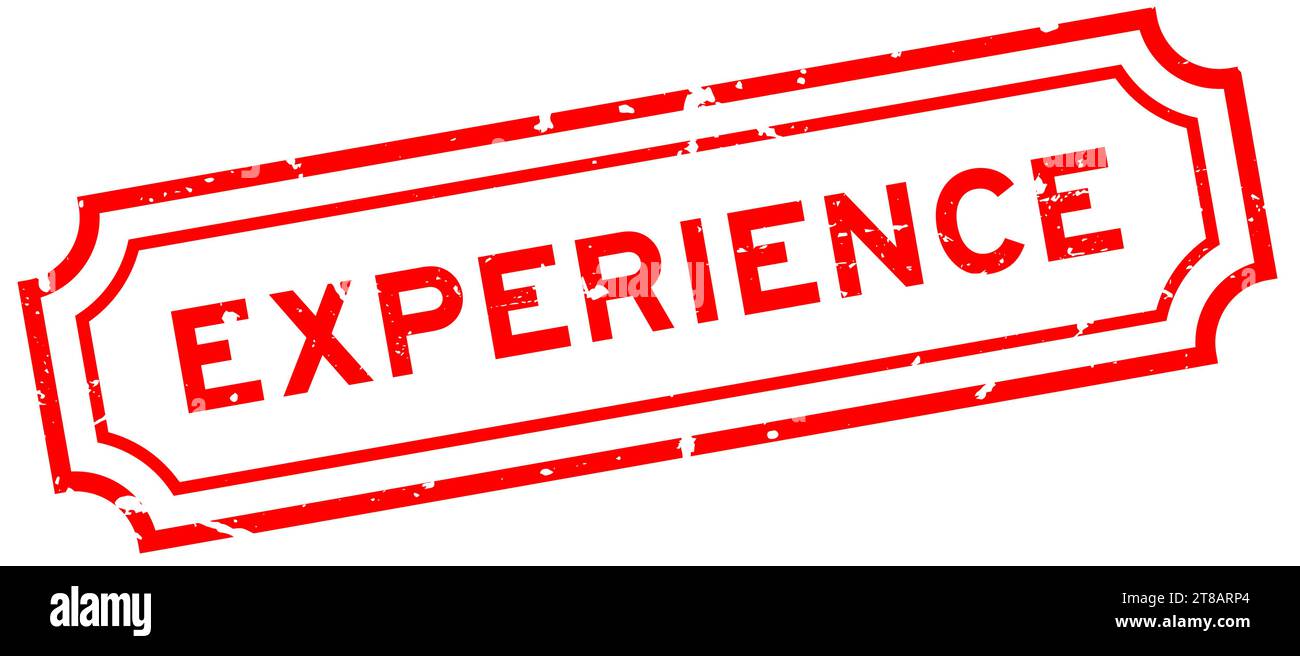 Grunge red experience word rubber seal stamp on white background Stock ...