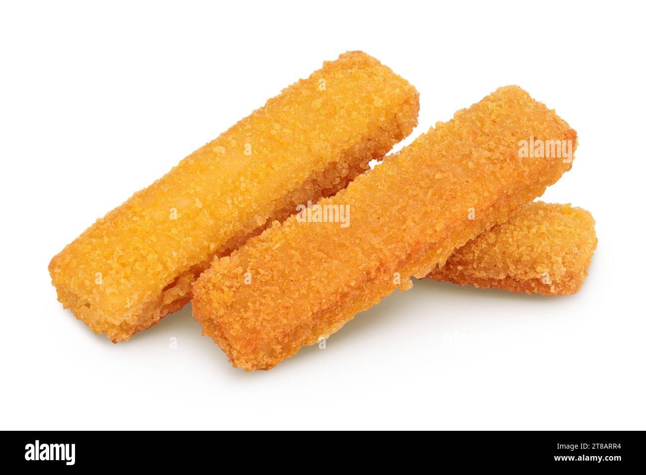 Fish finger or stick isolated on white background with full depth of ...