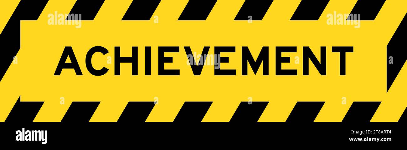 Yellow and black color with line striped label banner with word ...