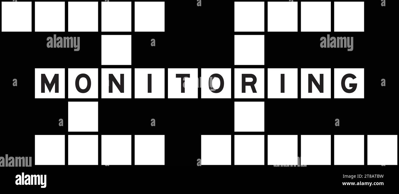 Alphabet letter in word monitoring on crossword puzzle background Stock ...