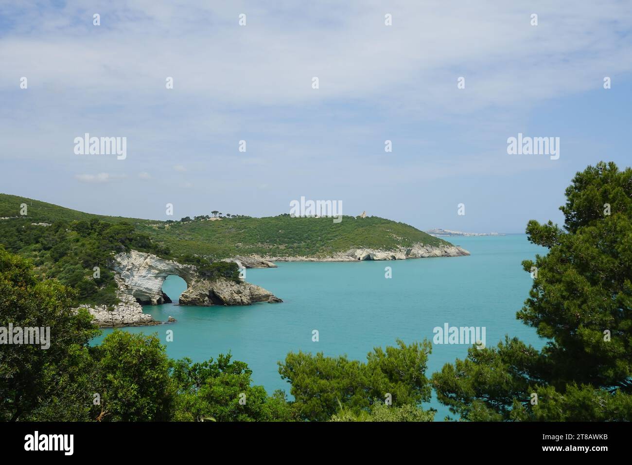 Puglia coast in South Italy sea - The sea arch of San Felice near ...