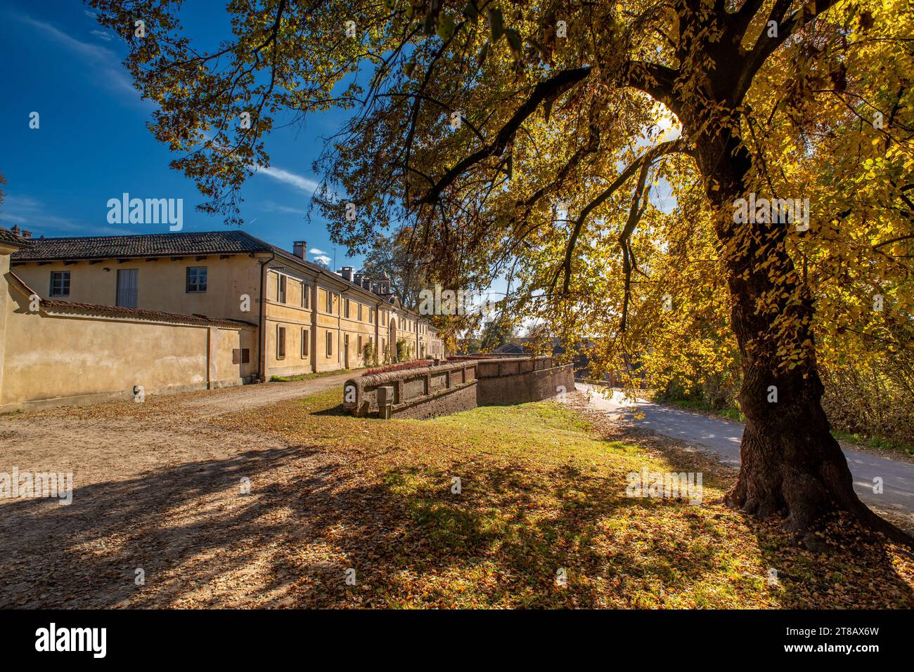 Villastellone, Turin, Italy - November 18, 2023: Borgo Cornalese with ...
