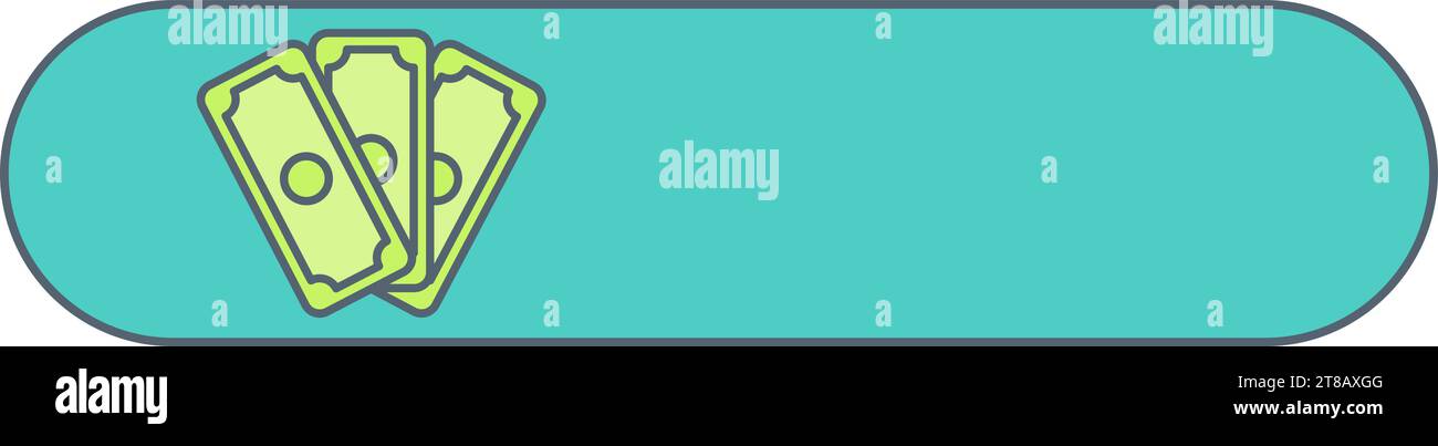 Green slider toggle with dollar bills stack symbol. On off and control ...