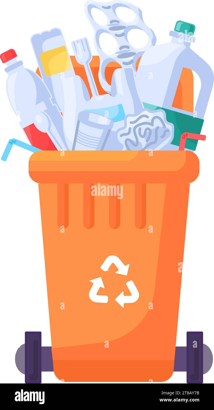 Open lid fulled container for storing, recycling and sorting used household plastic waste ...