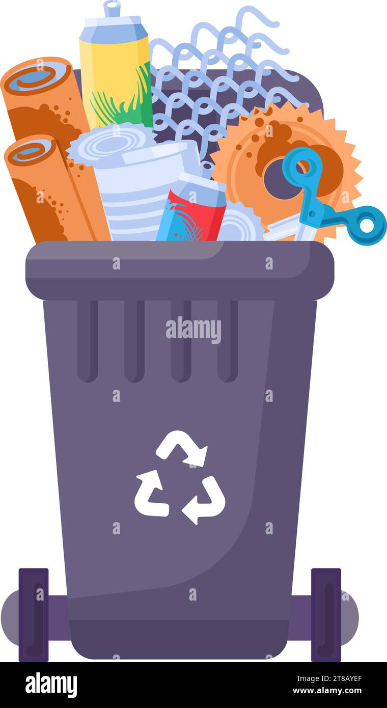 Open lid fulled container for storing, recycling and sorting used household metal waste ...