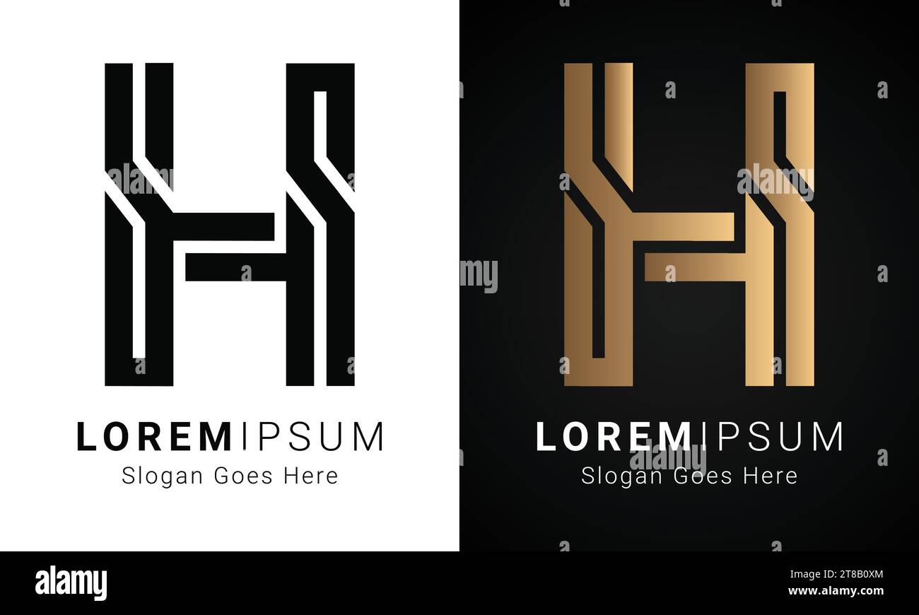 Luxury Initial H Monogram Text Letter Logo Design Stock Vector Image & Art - Alamy