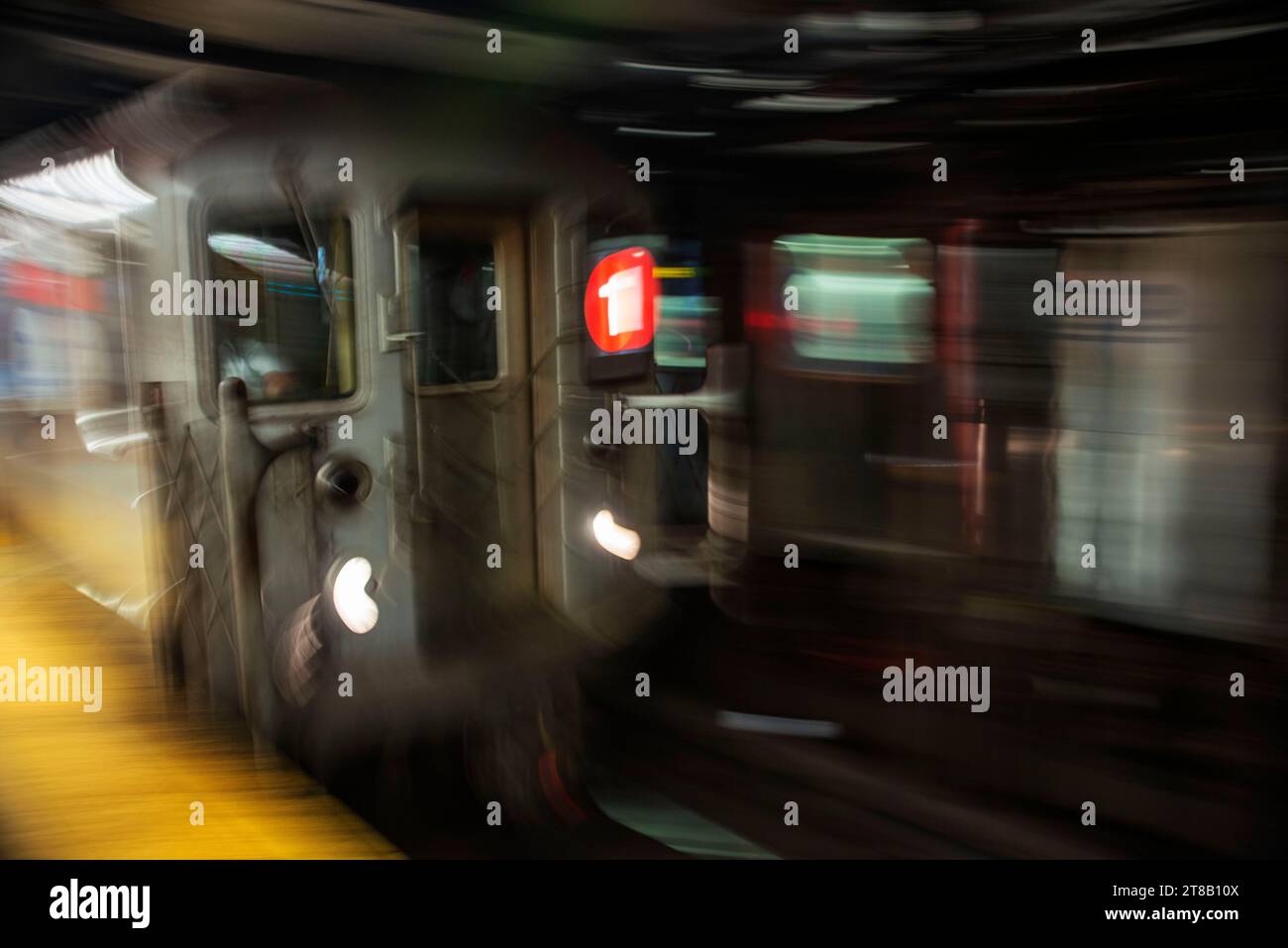 The 1 train subway in Manhattan, New York City Stock Photo - Alamy