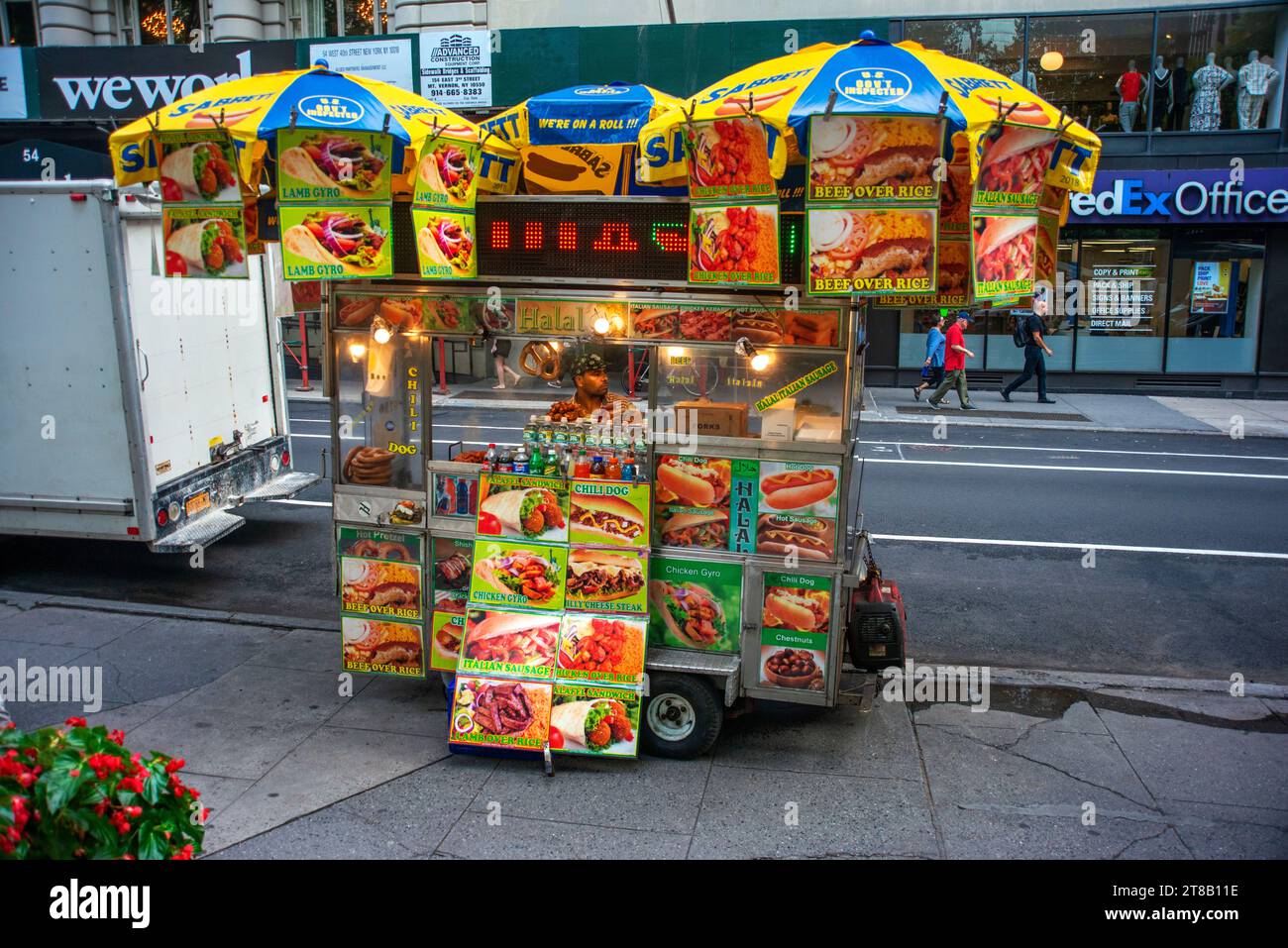 Hot dog stand at Bryant Park, Manhattan, New York City, New York State ...