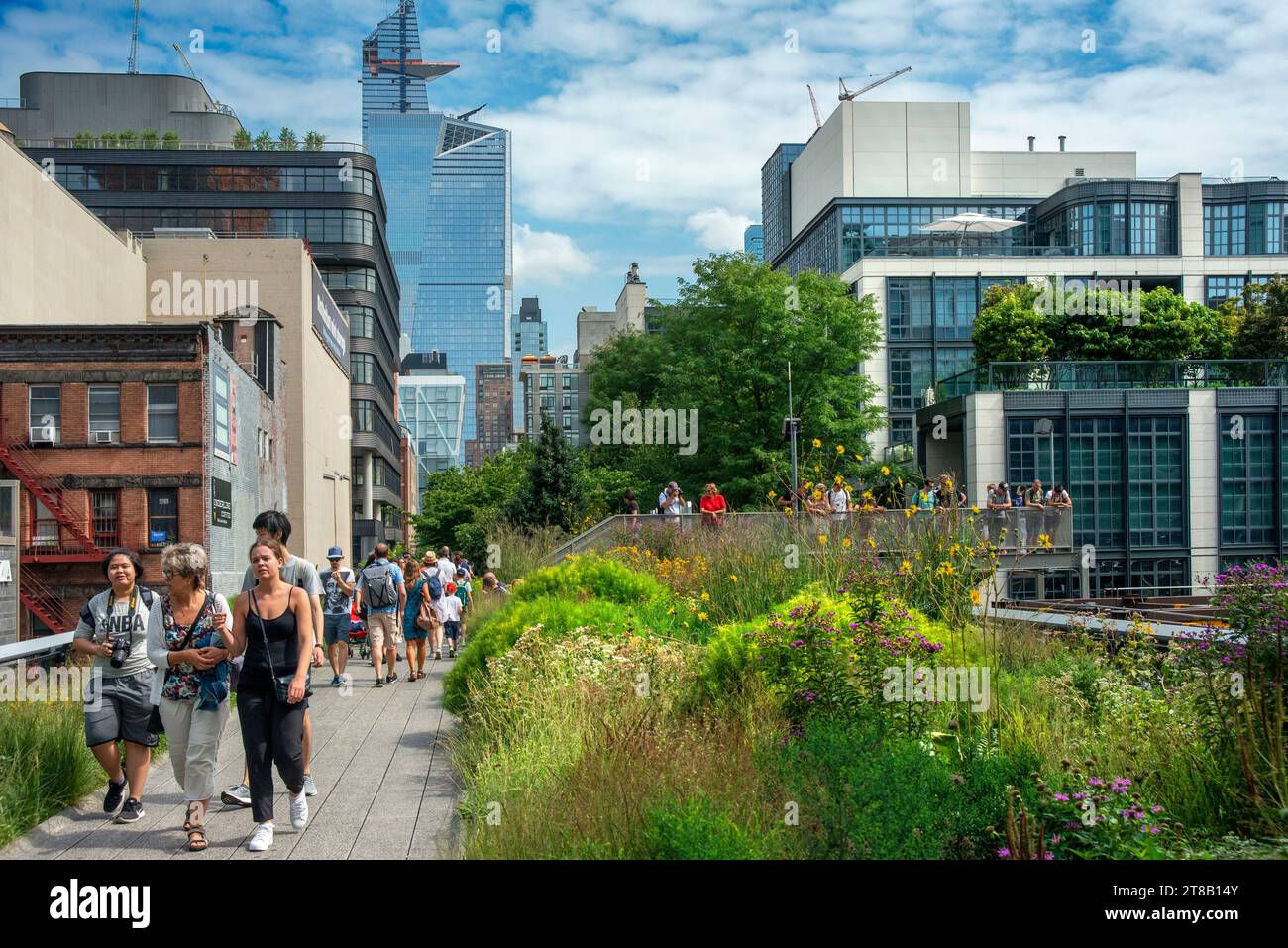 Tourism in the New york high line new urban park formed from an ...