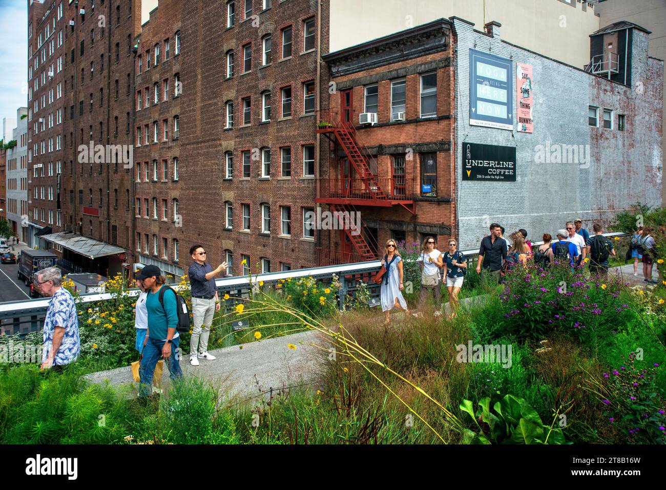Tourism in the New york high line new urban park formed from an ...