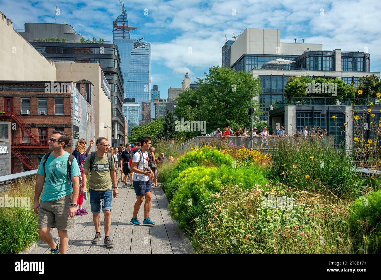 Tourism in the New york high line new urban park formed from an ...