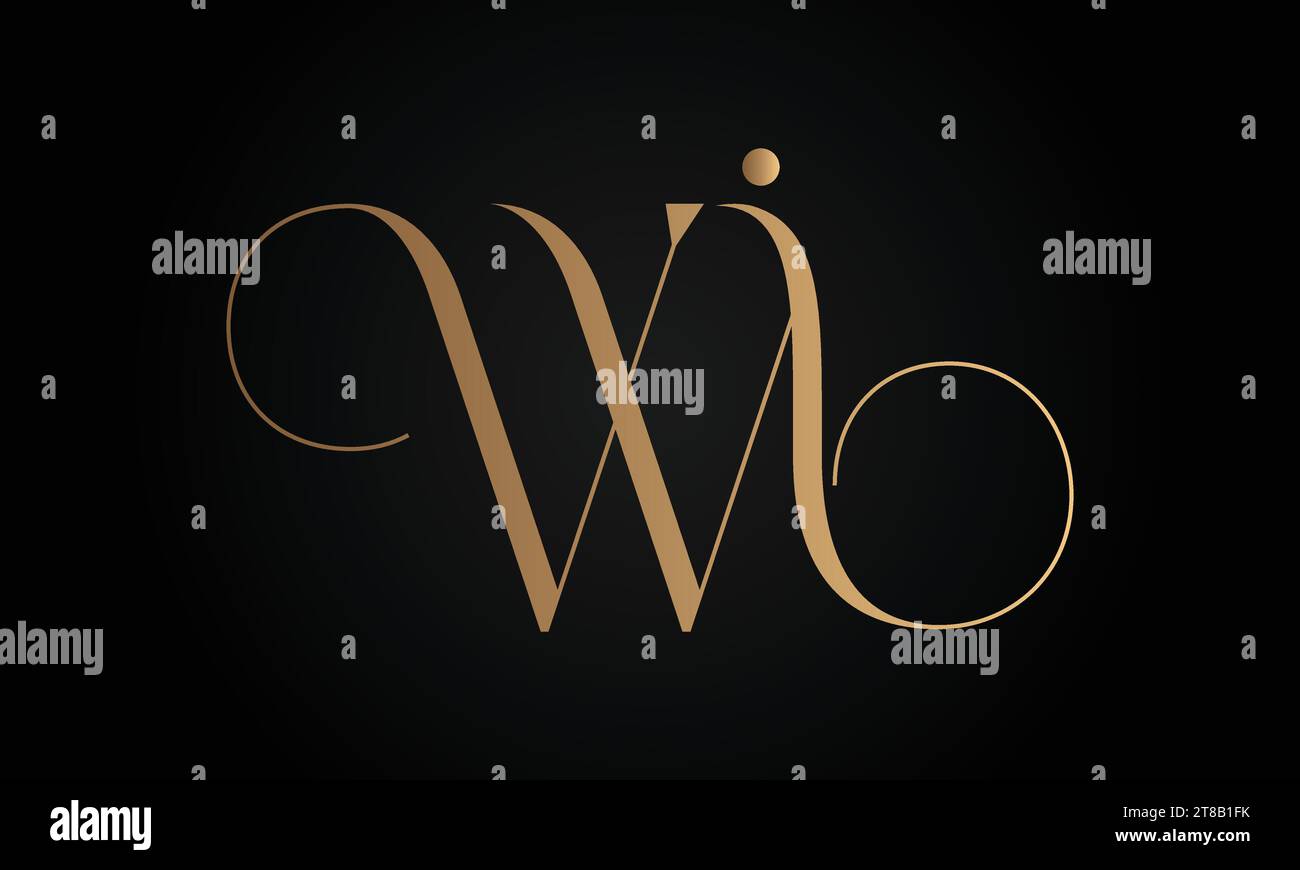 Luxury Initial JW or WJ Monogram Text Letter Logo Design Stock Vector ...