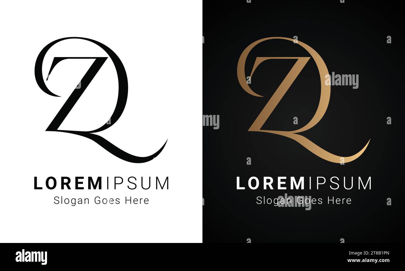 Luxury Initial ZD or DZ Monogram Text Letter Logo Design Stock Vector Image & Art - Alamy